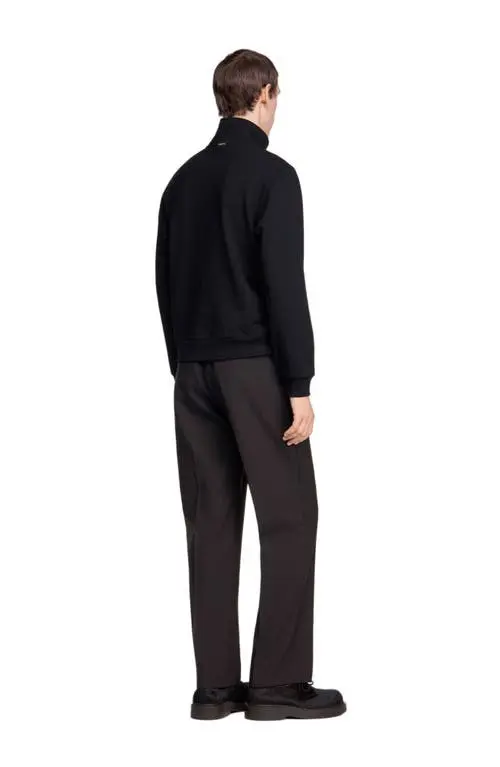 Sandro Boxy Sweater With Standing Collar