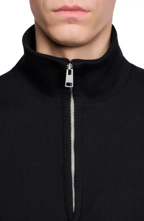 Sandro Boxy Sweater With Standing Collar