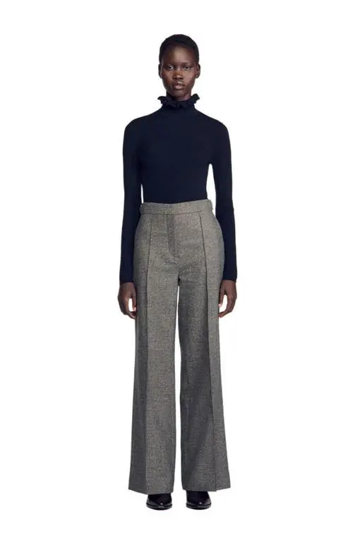 Sandro Wool Suit Trousers - Grey