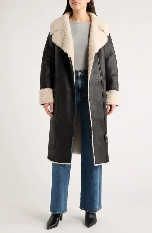 Bernardo Belted Faux Shearling Coat