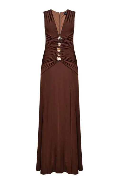 PatBO Moonlit Jersey Plunge Gown
