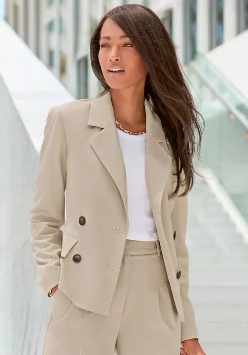 LASCANA Double Breasted Blazer With Notched Lapel