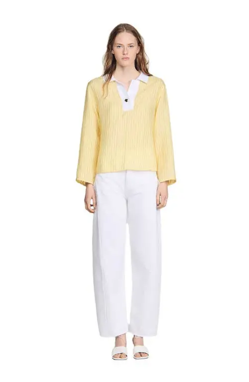 Sandro Striped Cotton Top