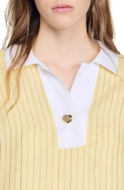 Sandro Striped Cotton Top