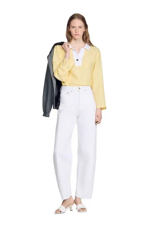 Sandro Striped Cotton Top