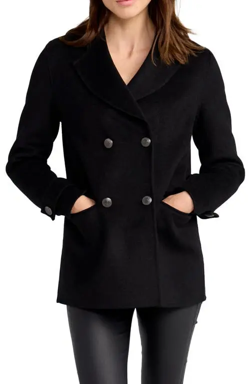 BELLE & BLOOM Forget You Wool Blend Military Peacoat - Black