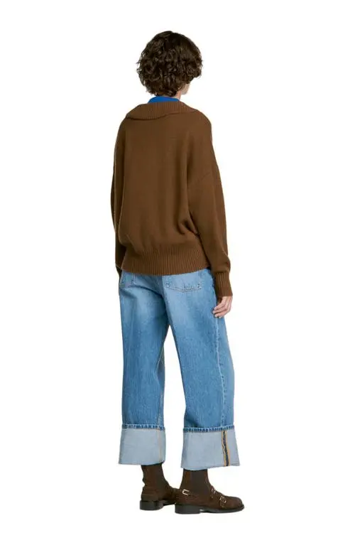 Sandro 2-in-1 Wool And Cashmere Sweater