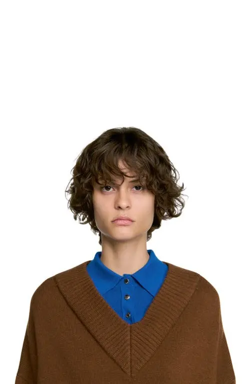 Sandro 2-in-1 Wool And Cashmere Sweater