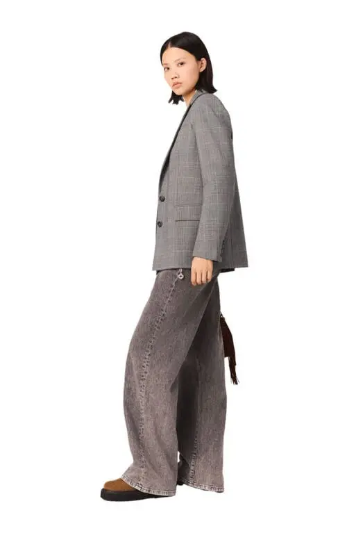 Maje Wide-leg Jeans With Chain-link Belt