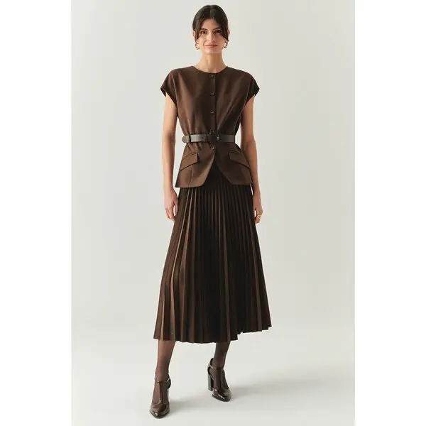 EXQUISE Jolie Midi Dress - Brown