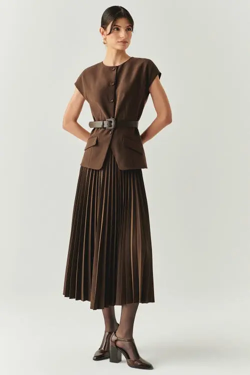 EXQUISE Jolie Midi Dress - Brown