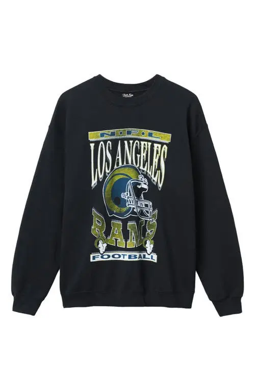 Junk Food Los Angeles Rams Cotton Blend Crewneck Sweatshirt