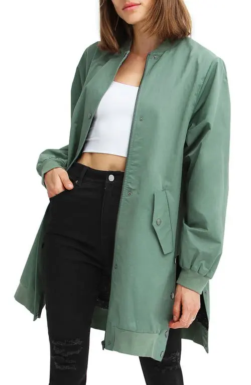 BELLE & BLOOM Chasing You Long Bomber Jacket - Military