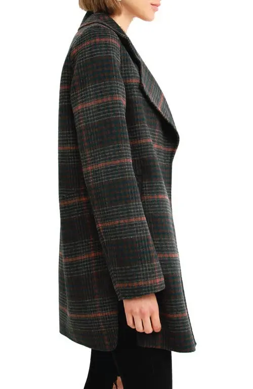 BELLE & BLOOM Ex-boyfriend Plaid Wool Blend Coat