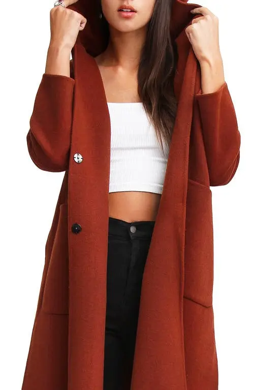 BELLE & BLOOM Walk This Way Hooded Wool Blend Coat