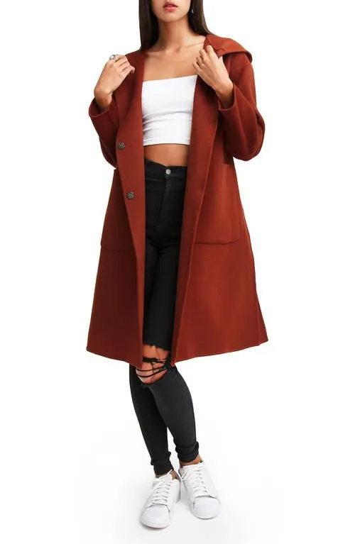BELLE & BLOOM Walk This Way Hooded Wool Blend Coat