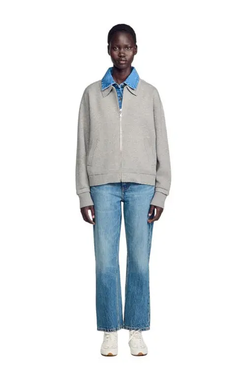 Sandro 2-in-1 Zip Cardigan