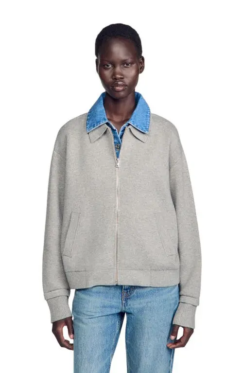 Sandro 2-in-1 Zip Cardigan