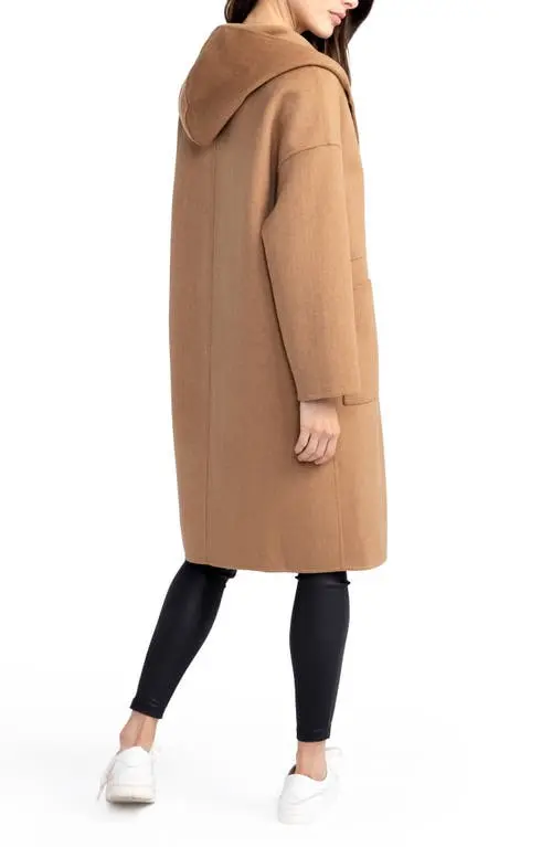 BELLE & BLOOM Sunday Morning Hooded Wool Blend Coat