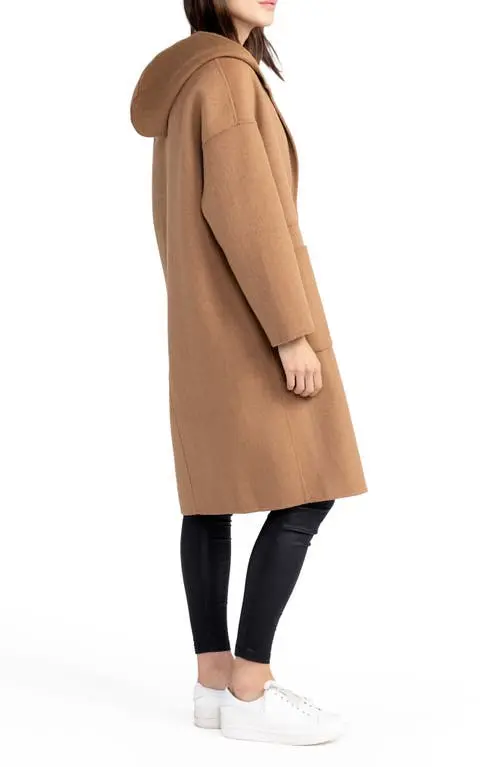 BELLE & BLOOM Sunday Morning Hooded Wool Blend Coat