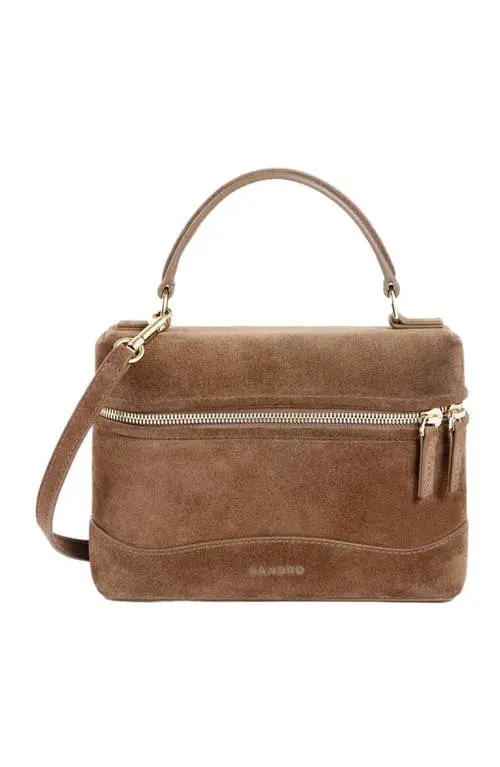 Sandro Tangolino Suede Bag - Brown