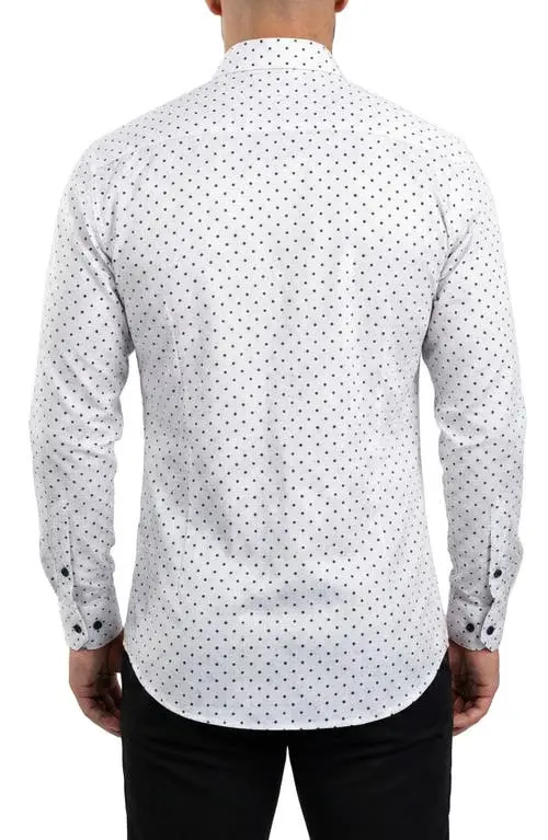 MACEOO Einstein Cotton Long Sleeve Dress Shirt - White