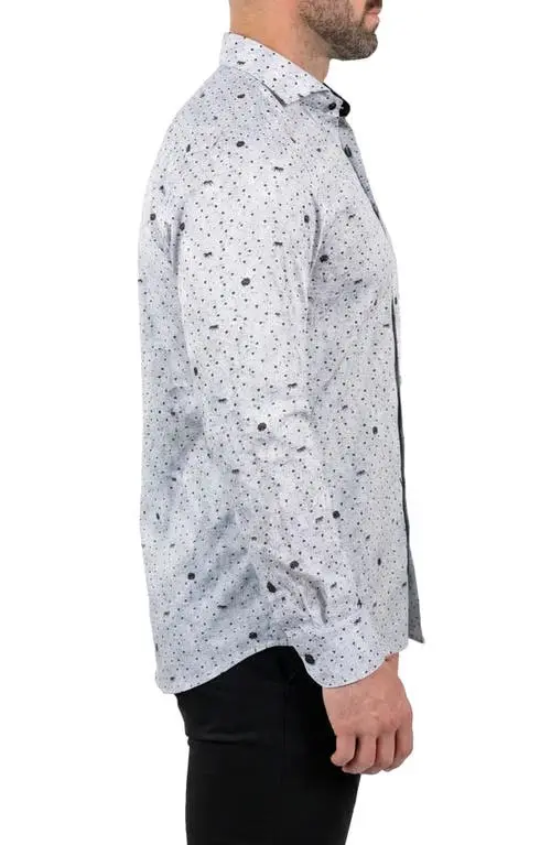 MACEOO Einstein Cotton Long Sleeve Dress Shirt - White