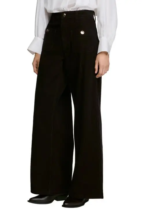Sandro Velvet Straight-leg Trousers