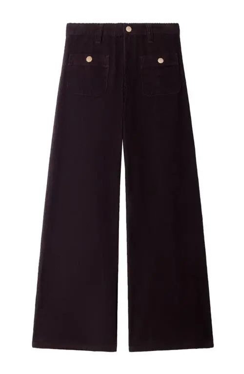 Sandro Velvet Straight-leg Trousers