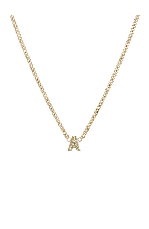 CUFFED BY NANO 14k Gold Filled Pavé Initial Necklace - Gold K