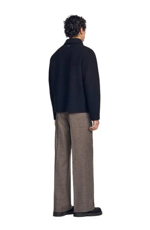 Sandro Double-faced Wool Zip-up Jacket
