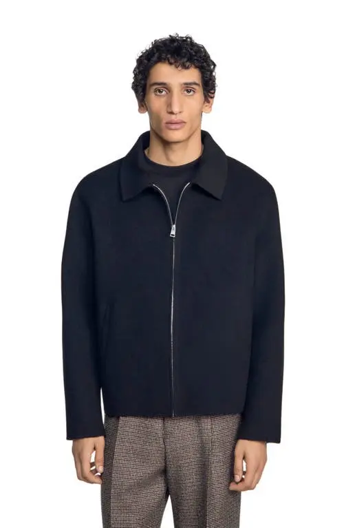 Sandro Double-faced Wool Zip-up Jacket
