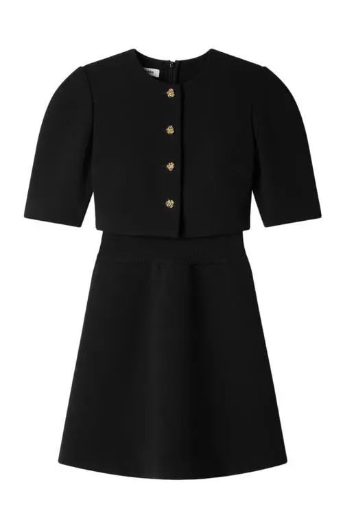 Sandro Two-piece Effect Dress With Metal Buttons
