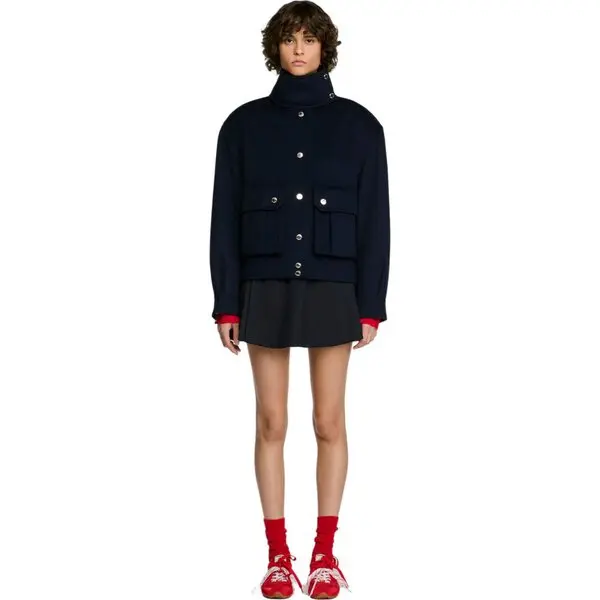 Sandro Double-faced Standing Collar Coat