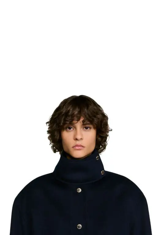 Sandro Double-faced Standing Collar Coat