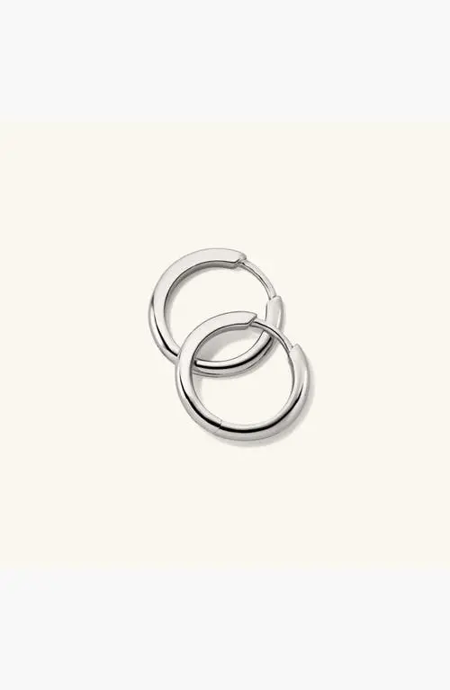 Mejuri Tube Medium Hoops - Sterling Silver