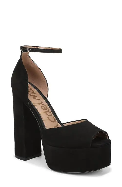 Sam Edelman Kirra Platform Sandal - Black Suede