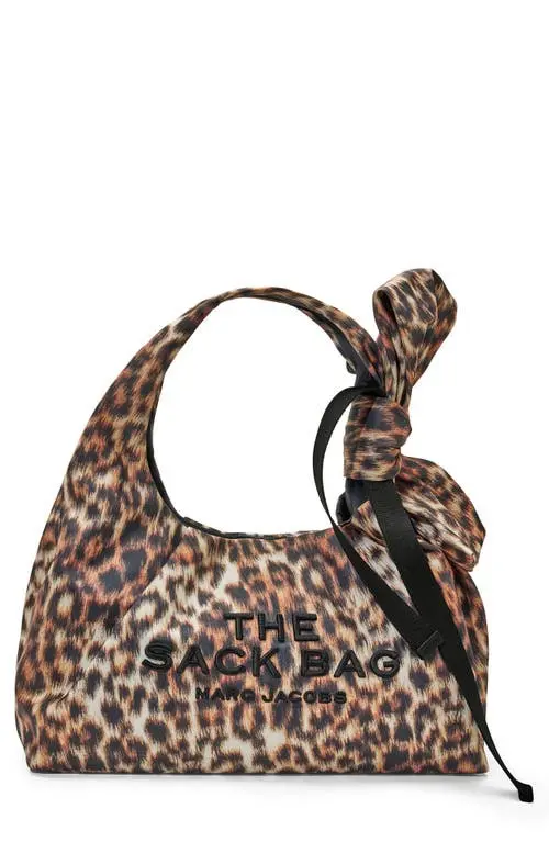 Marc Jacobs The Bow Leopard Nylon Sack Bag - Brown Multi