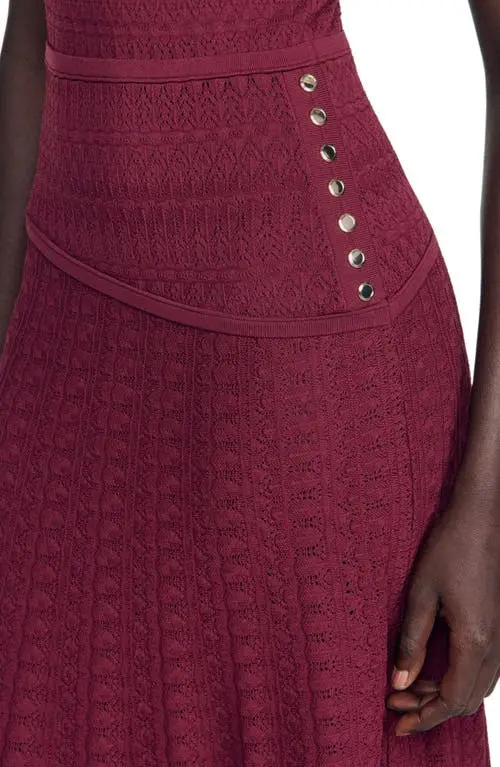 Sandro Pointelle Knit Maxi Dress