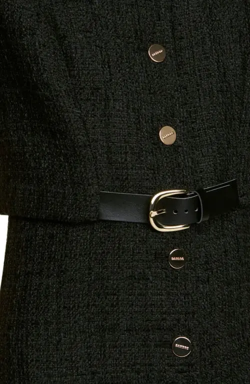 Sandro 2-in-1 Tweed Mini Dress With Belt
