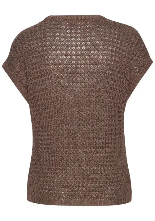 LASCANA Short Sleeve Openwork Sweater