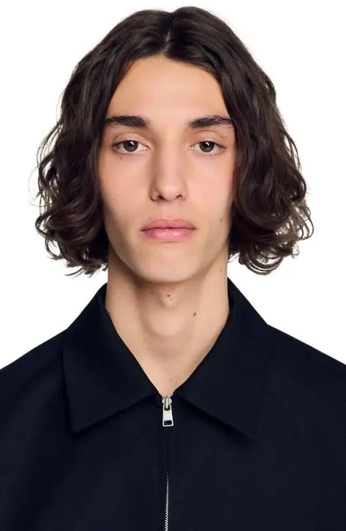 Sandro Zip-up Jacket With Classic Collar