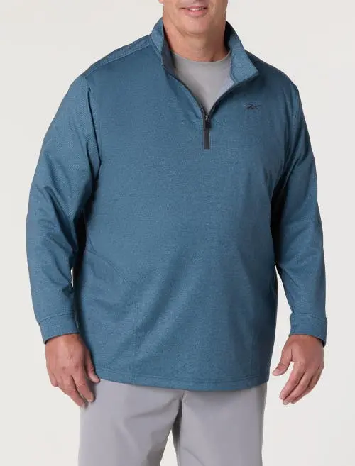 REEBOK Big & Tall Textured Quarter-zip Pullover - Midnight Tide