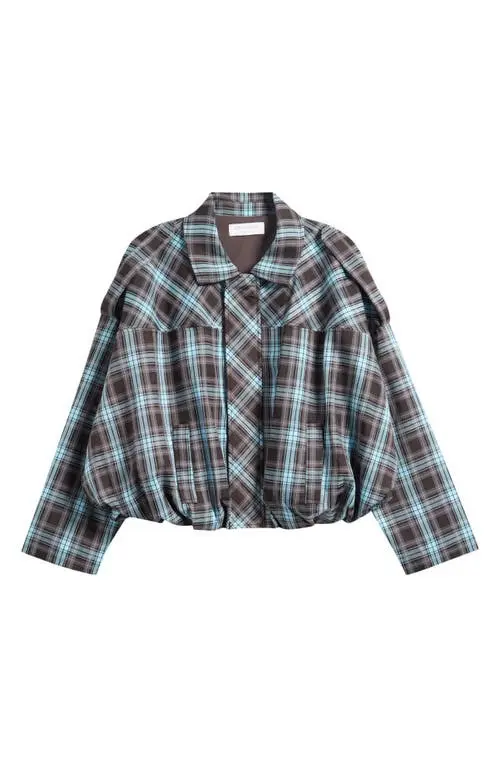 PETAL & PUP Plaid Bomber Jacket