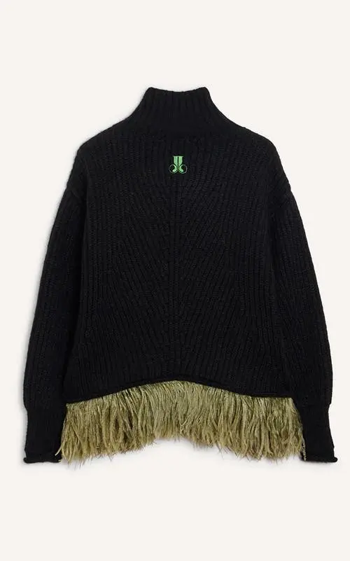 La DoubleJ High Kick Sweater With Feathers