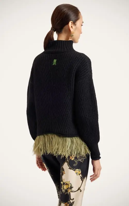 La DoubleJ High Kick Sweater With Feathers