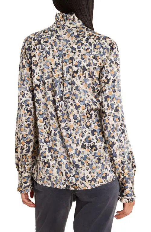 NIC+ZOE Gilded Flakes Ruffle Collar Shirt