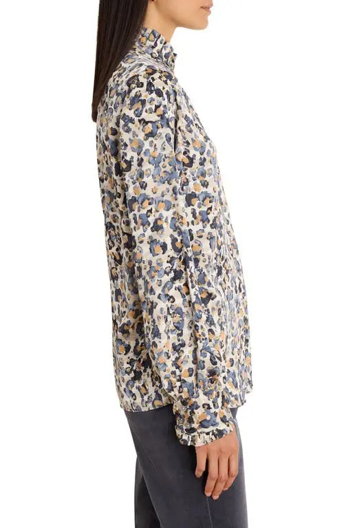 NIC+ZOE Gilded Flakes Ruffle Collar Shirt