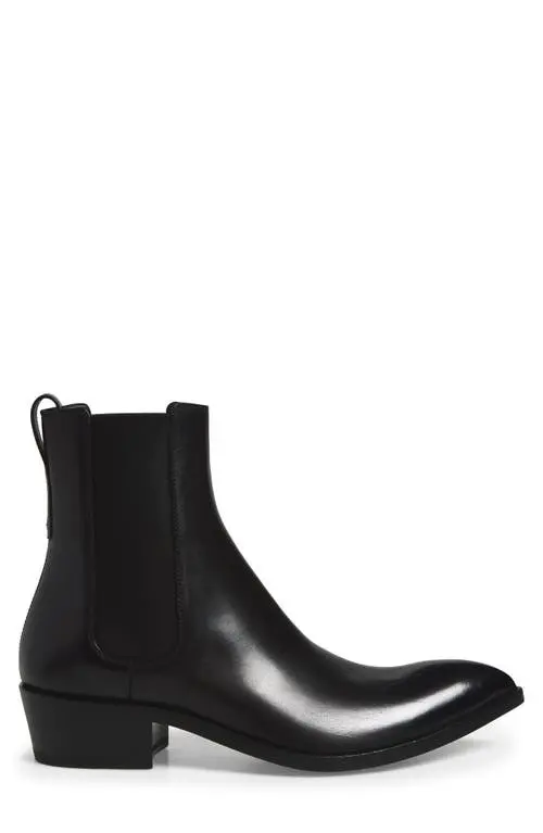 TOM FORD Dagger Burnished Leather Pointed Toe Chelsea Boot
