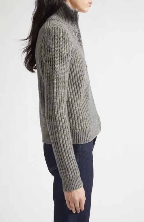 NILI LOTAN Arlen Ribbed Zip Cardigan